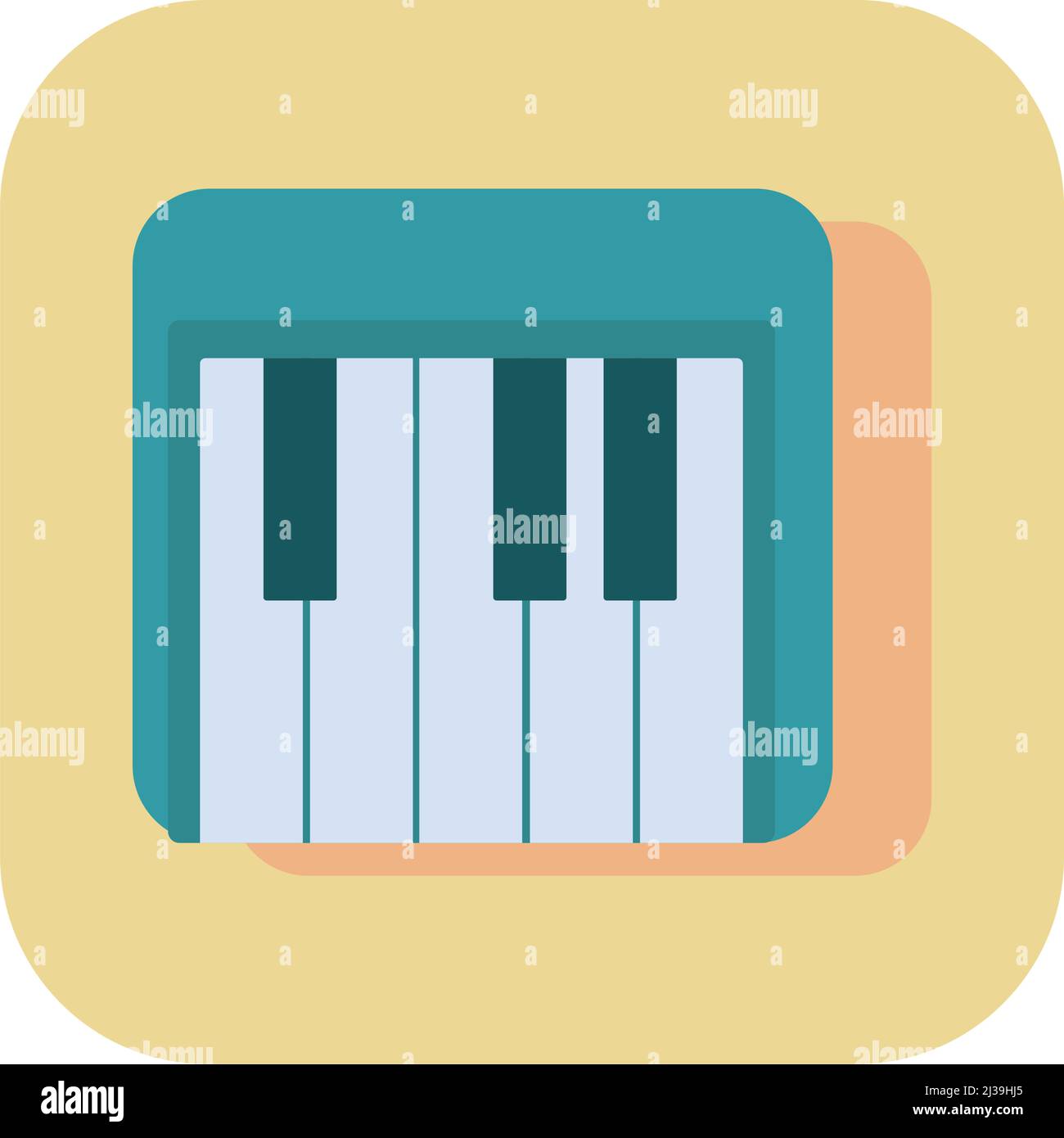 Piano abstract button icon on white background - Vector illustration ...