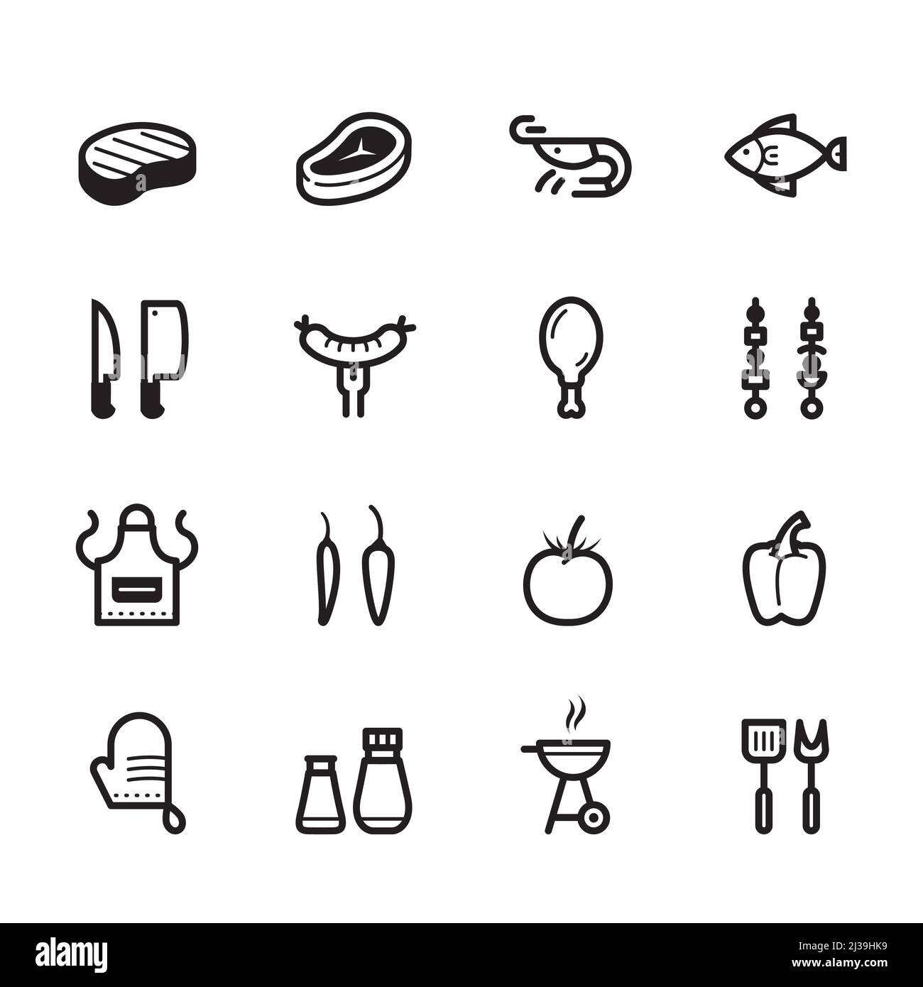 Icons barbecue grill hi-res stock photography and images - Alamy