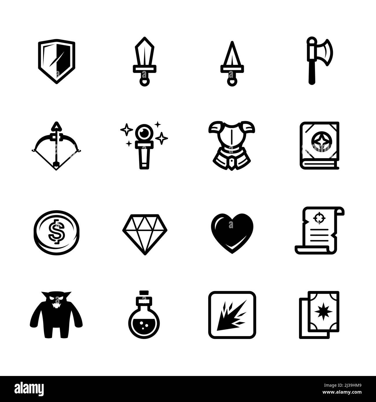 Computer game icons signs Cut Out Stock Images & Pictures - Alamy