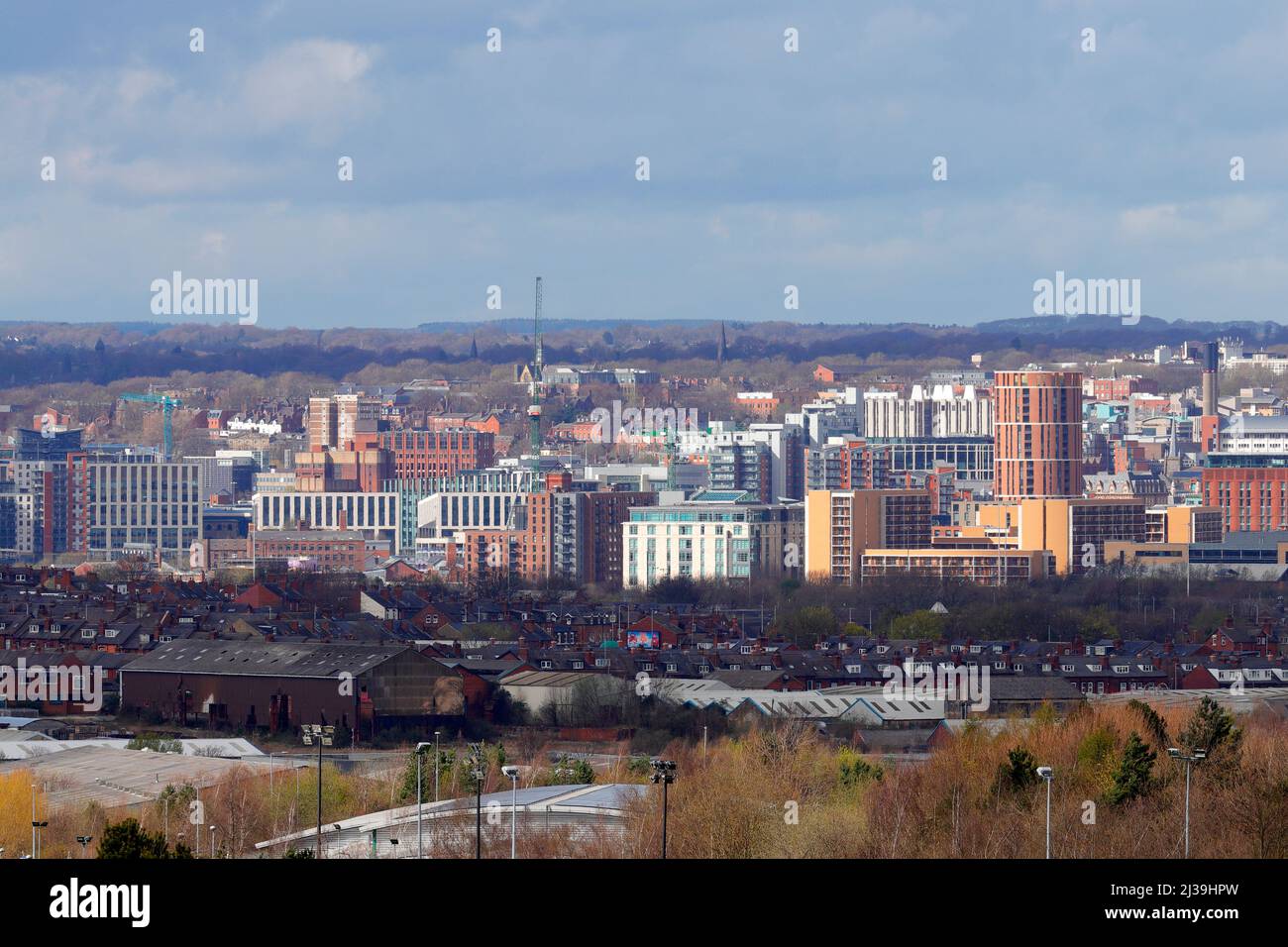 Offices & apartment buildings among the skyline of Leeds City Centre ...