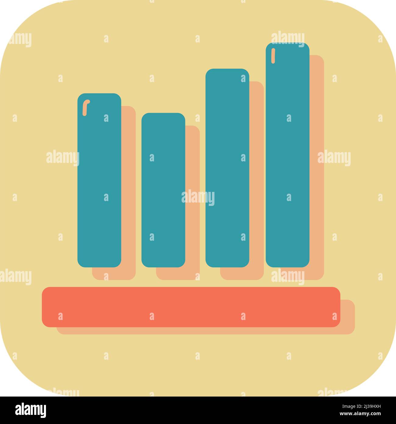 Abstract Button Icon Statistical Graph On White Background Vector Illustration Stock Vector