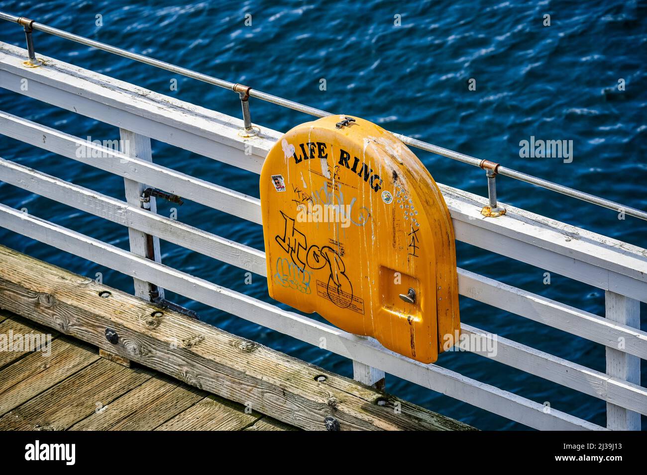A beautiful view of the water from the pier Stock Photo - Alamy