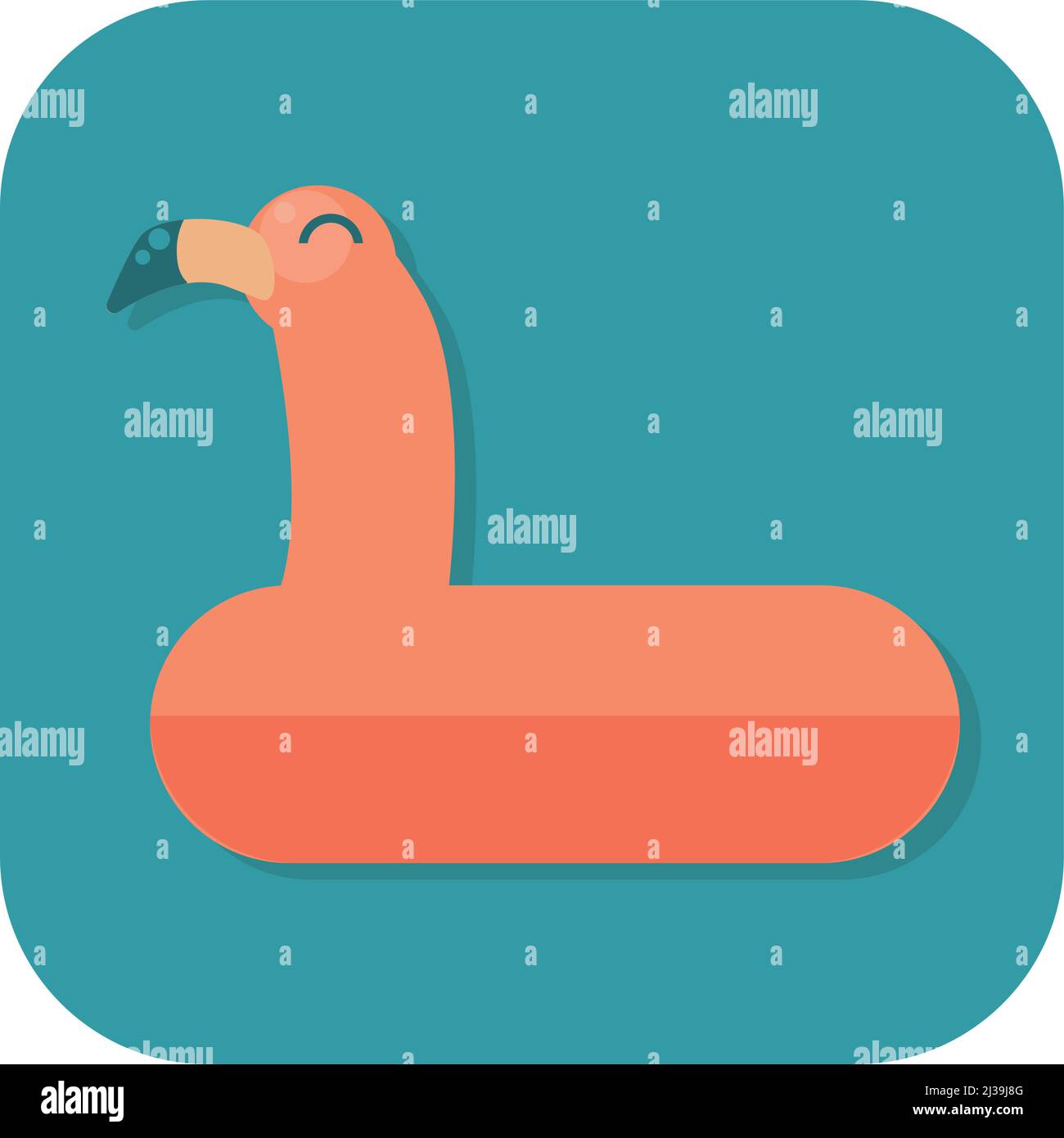 Abstract button icon inflatable flamingo circle on white background ...