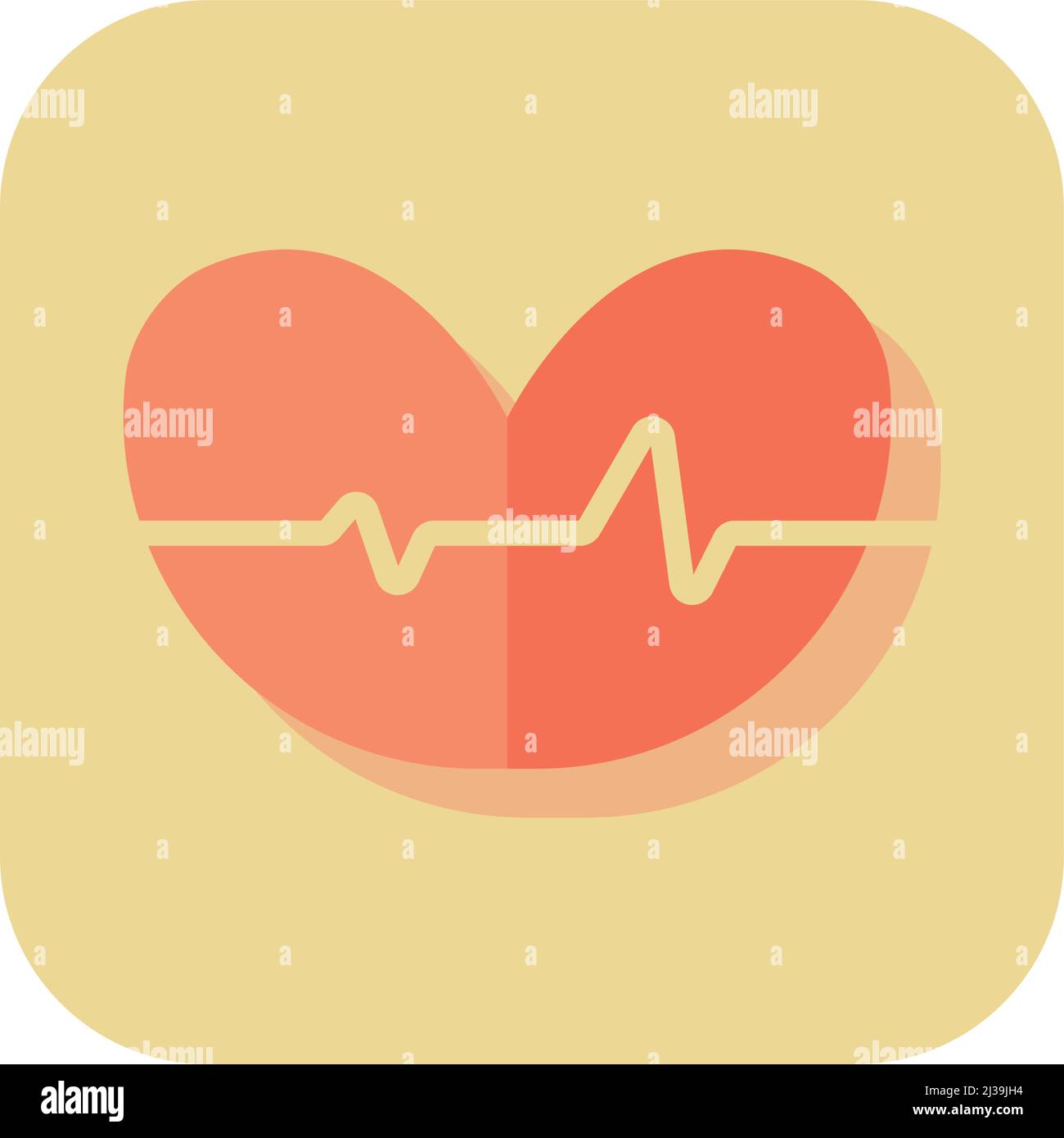 Abstract button heart pulse icon on white background - Vector ...