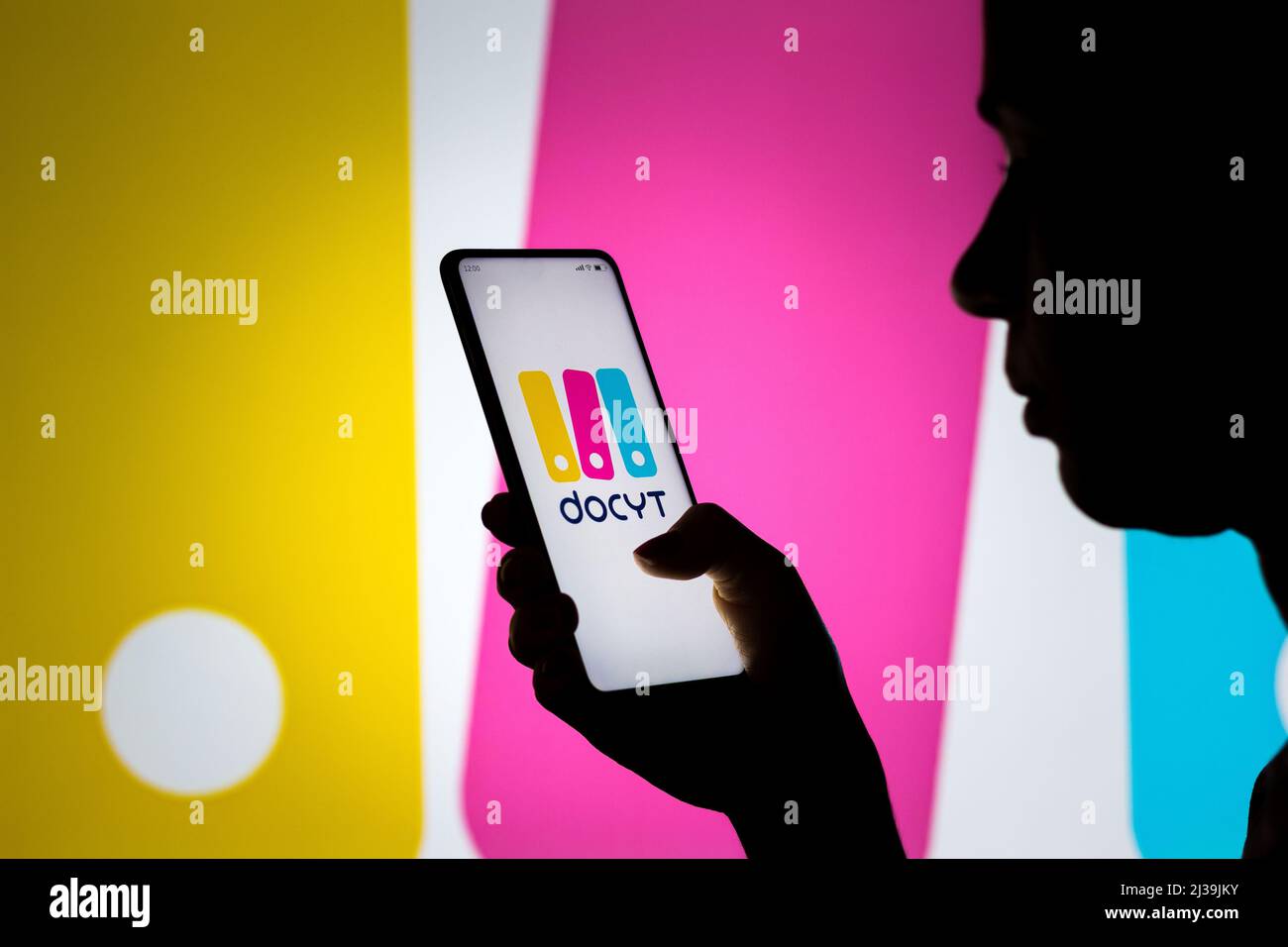 Brazil. 6th Apr, 2022. In this photo illustration, a woman's silhouette ...