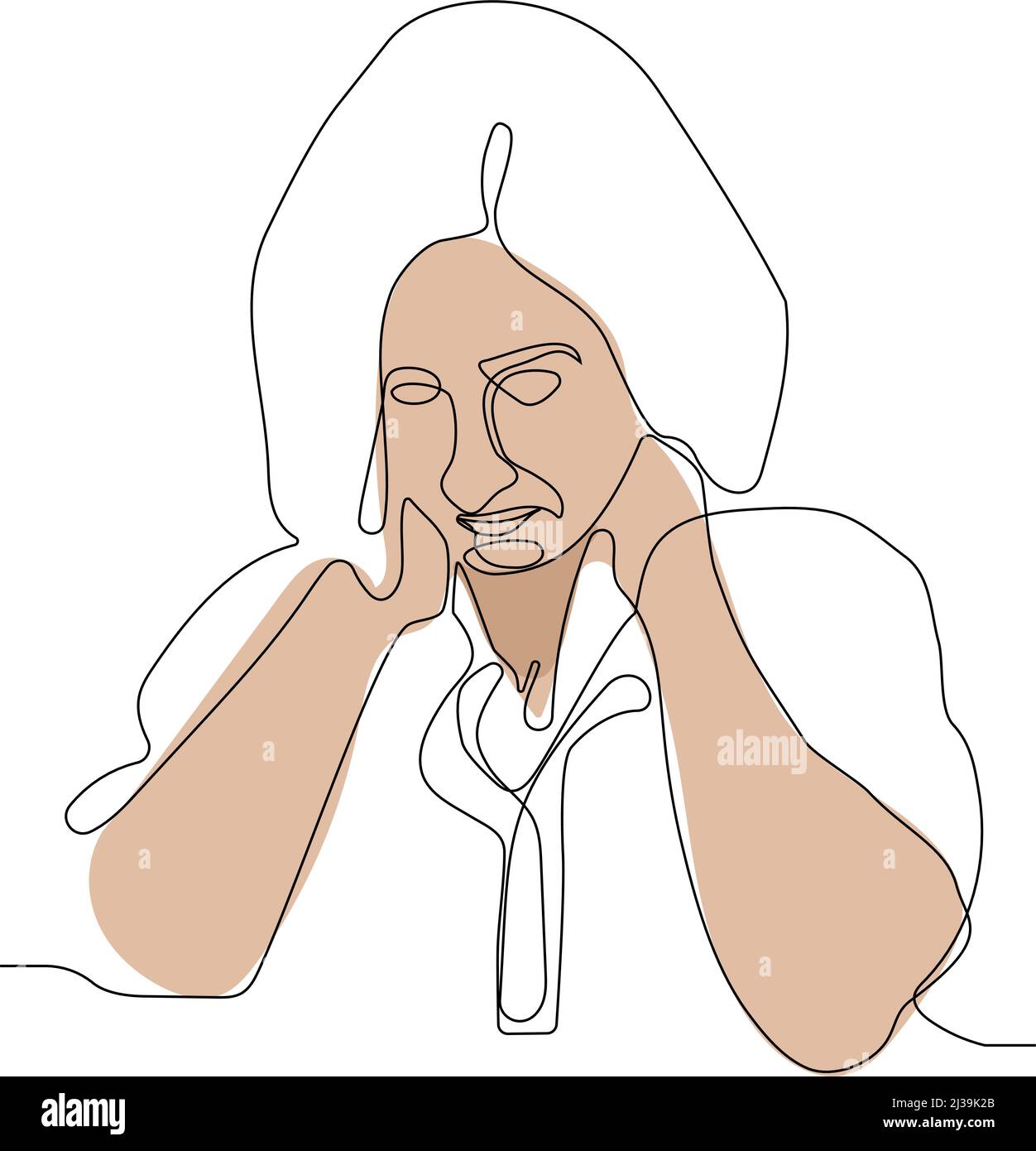 Exhausted Face Drawing