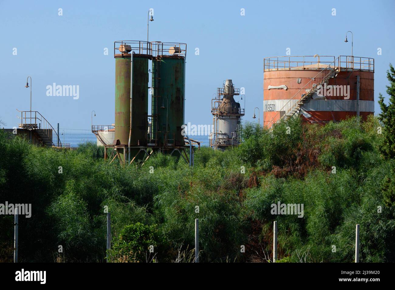 Reggio Calabria, Italy 22/10/2013: "Liquichimica" - Abandoned chemical ...