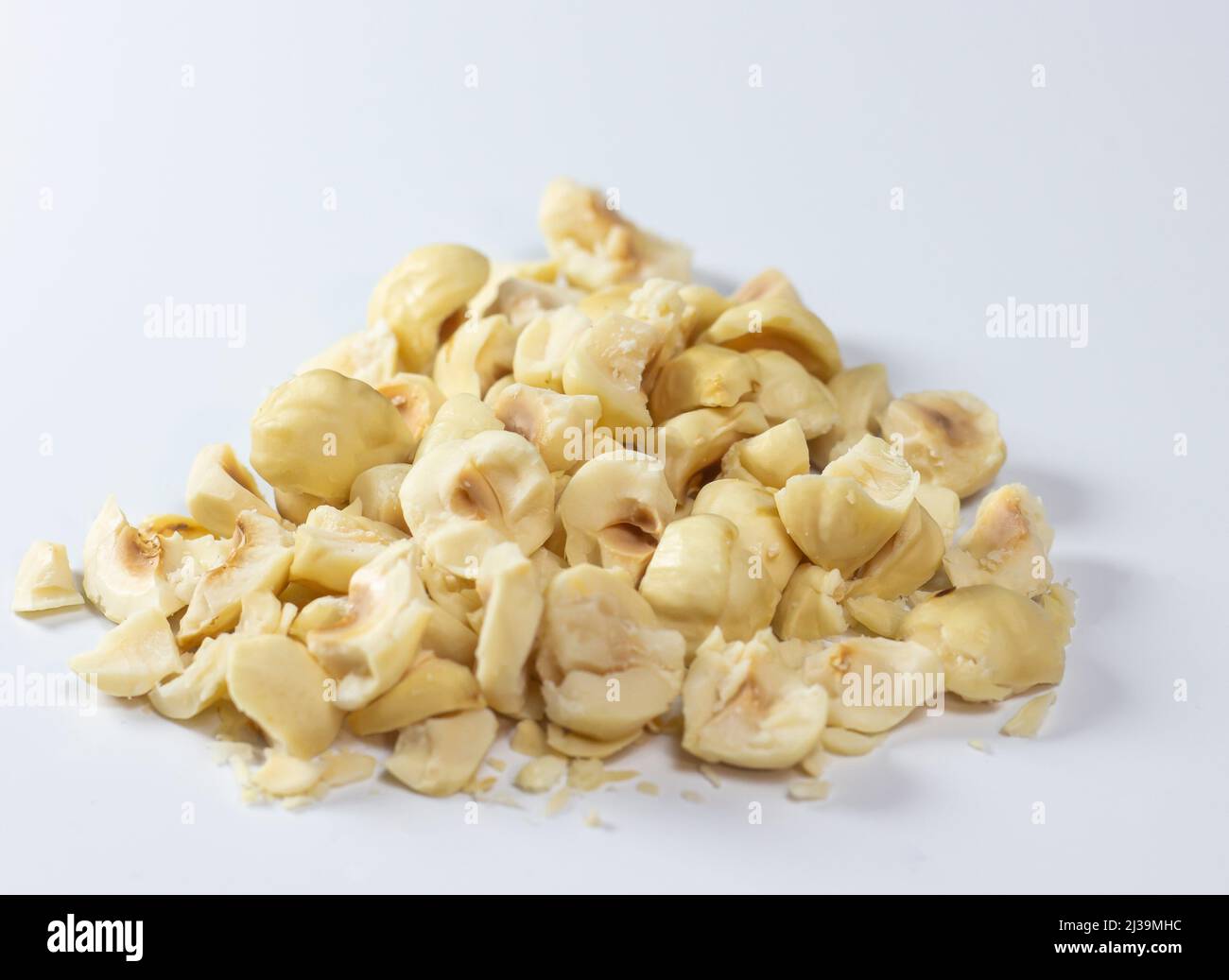 Heap of chopped hazelnut, Pile of diced or crushed, peeled and roasted ...