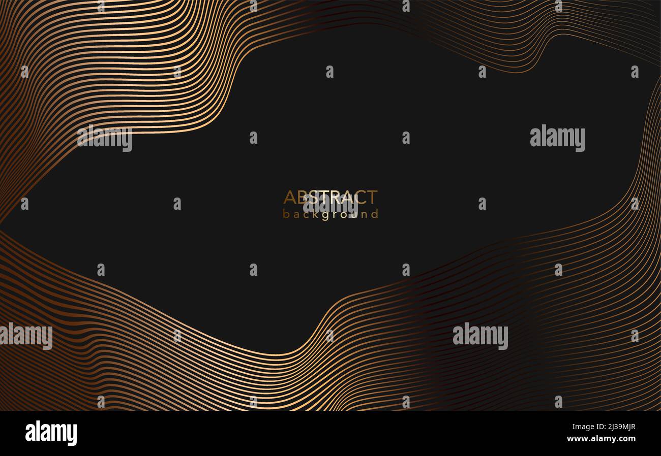 Abstract Template warped horizontal gold Striped Background. Vector ...