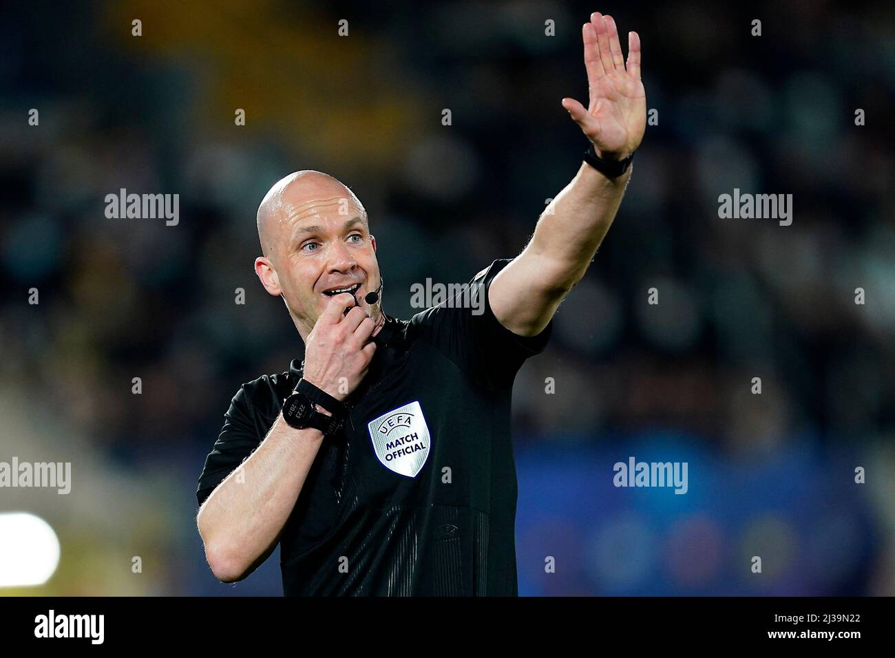 The referee Anthony Taylor during the UEFA Champions League match ...