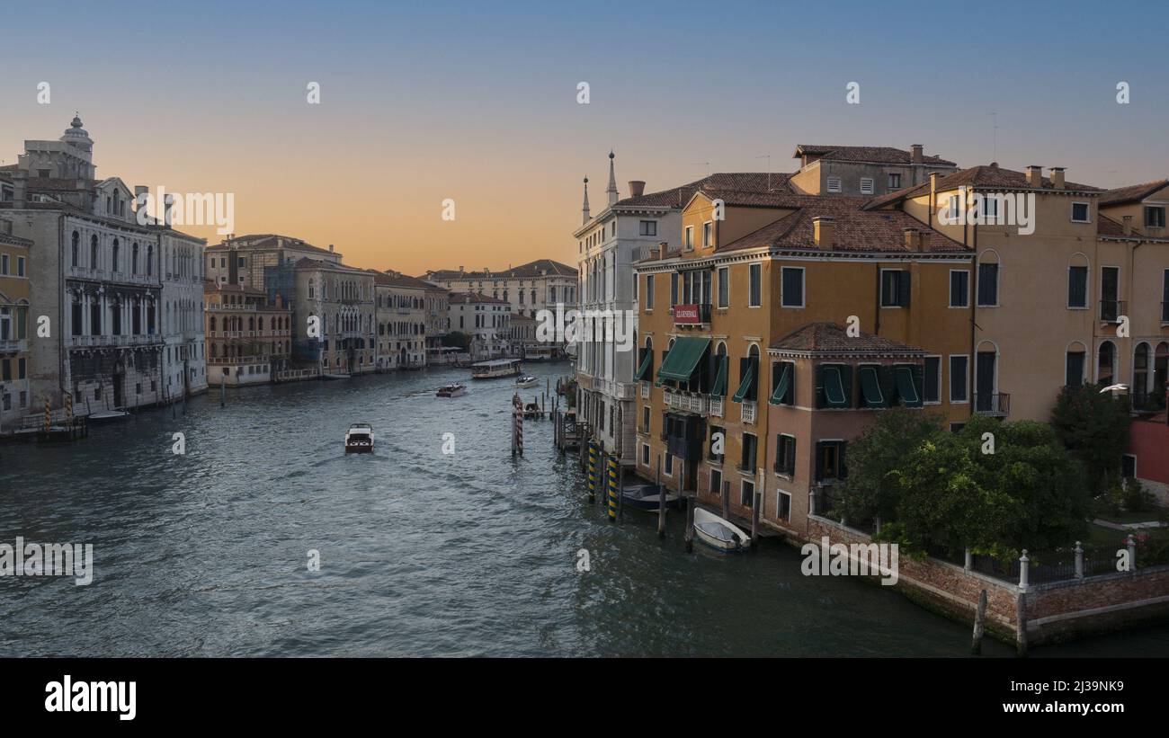 A scenic view of Venice with channels and picturesque buildings, the ...