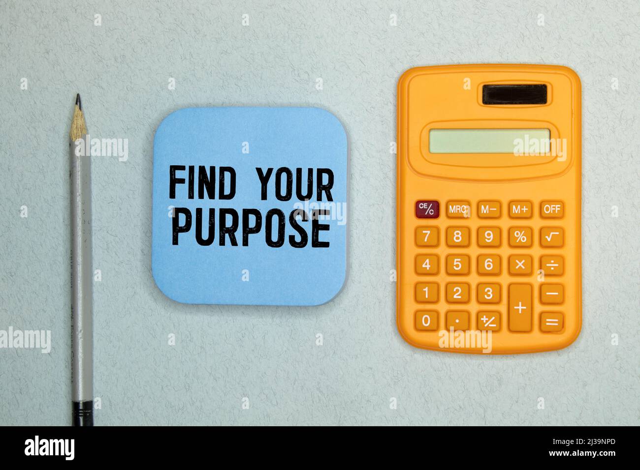 Find Your Purpose Text written on notebook page, red pencil on the ...