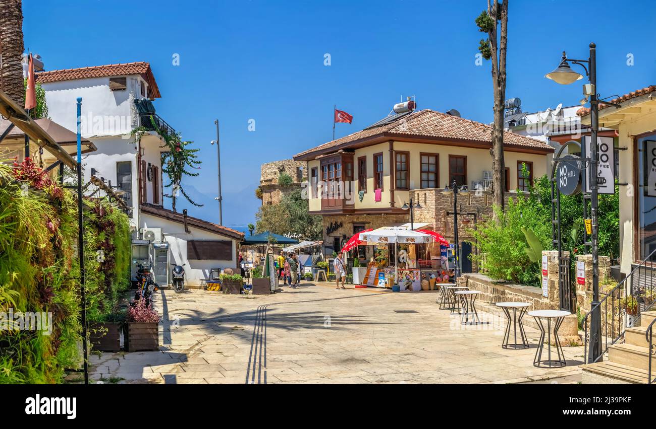 Streets of the Antalya old town in Turkey Stock Photo - Alamy
