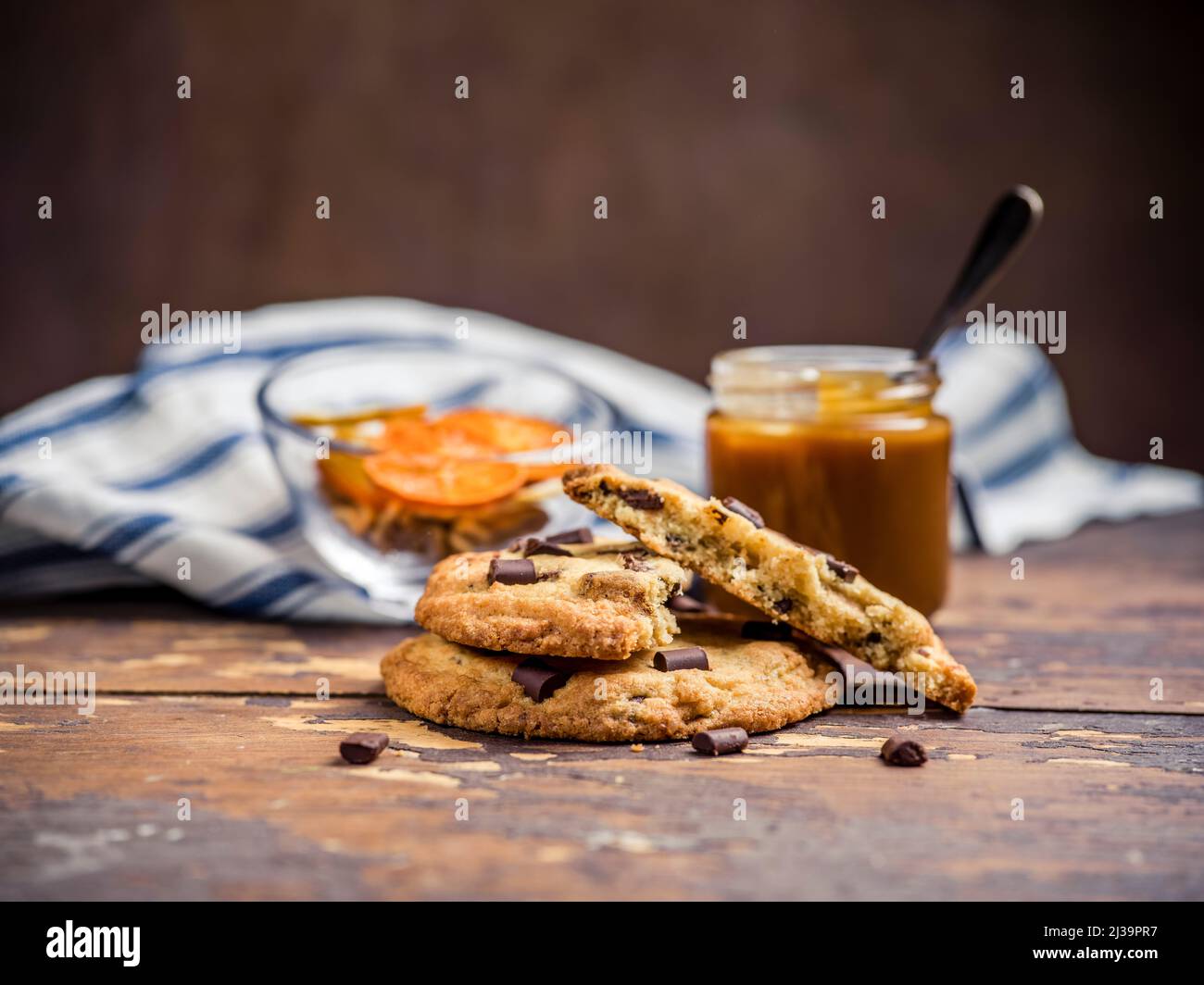 Cookies and jar of jam Stock Photo - Alamy