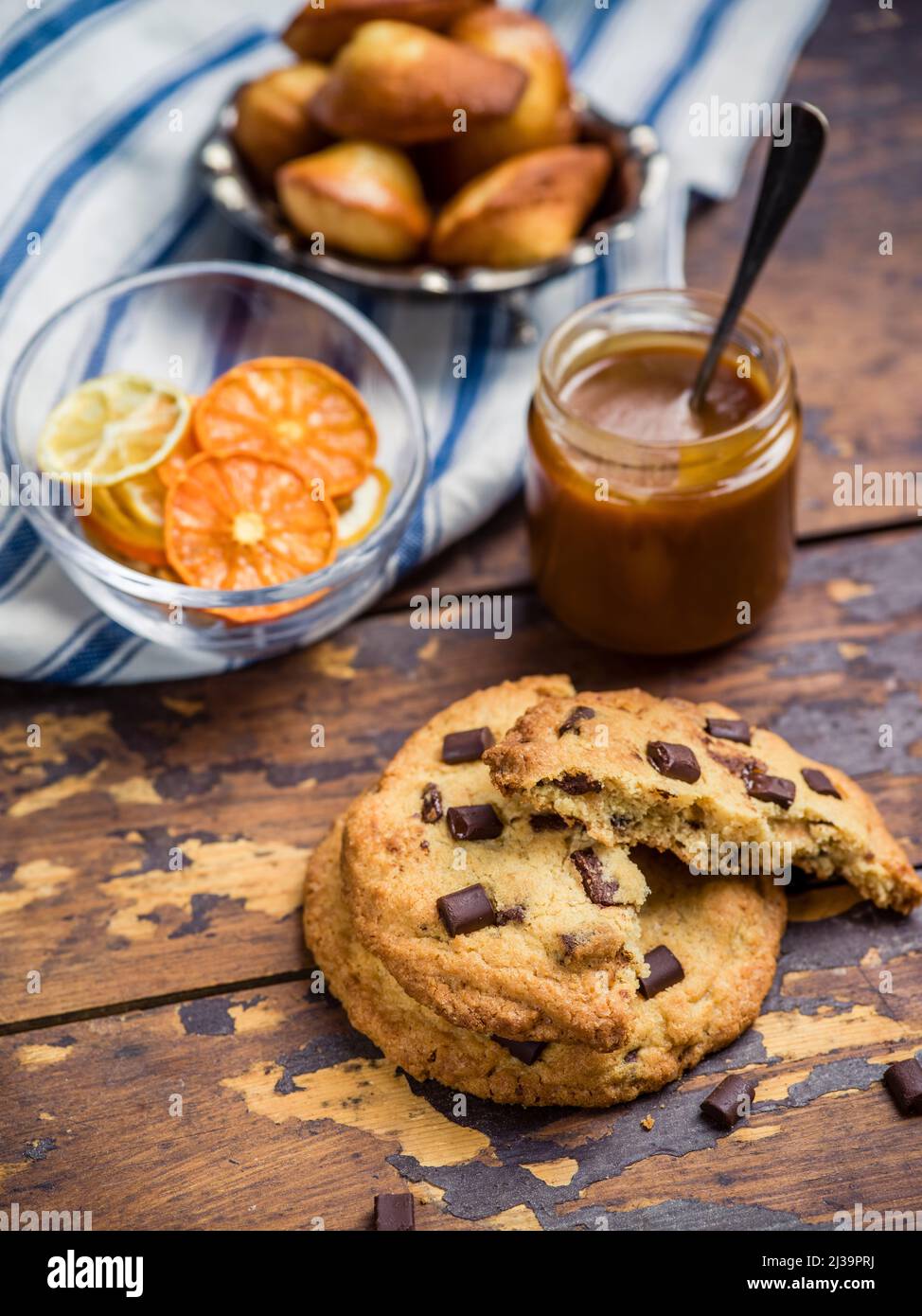 Chocolate cookie and a jar of jam Stock Photo - Alamy