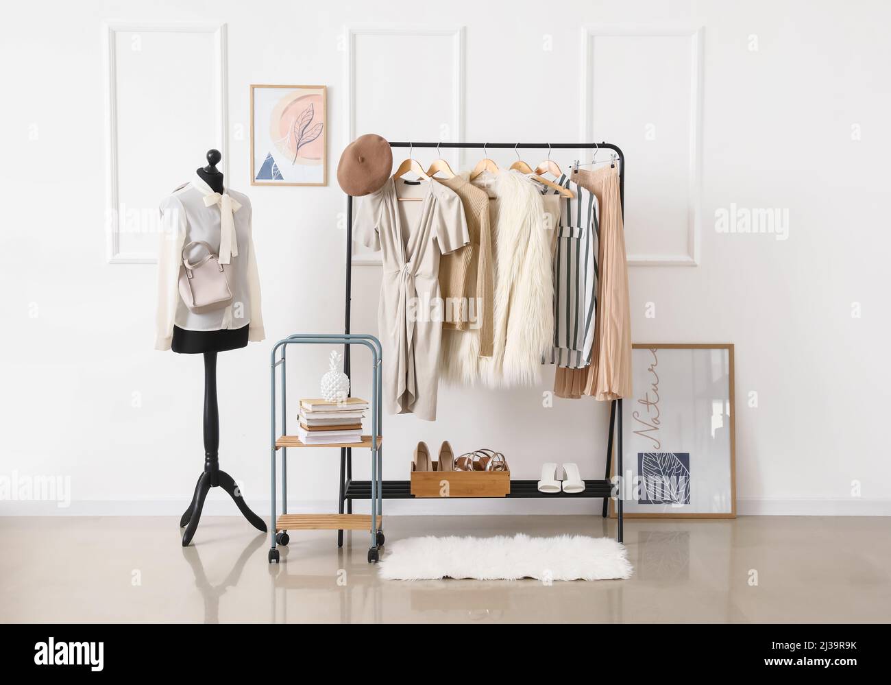 Interior of modern studio of clothes stylist Stock Photo - Alamy