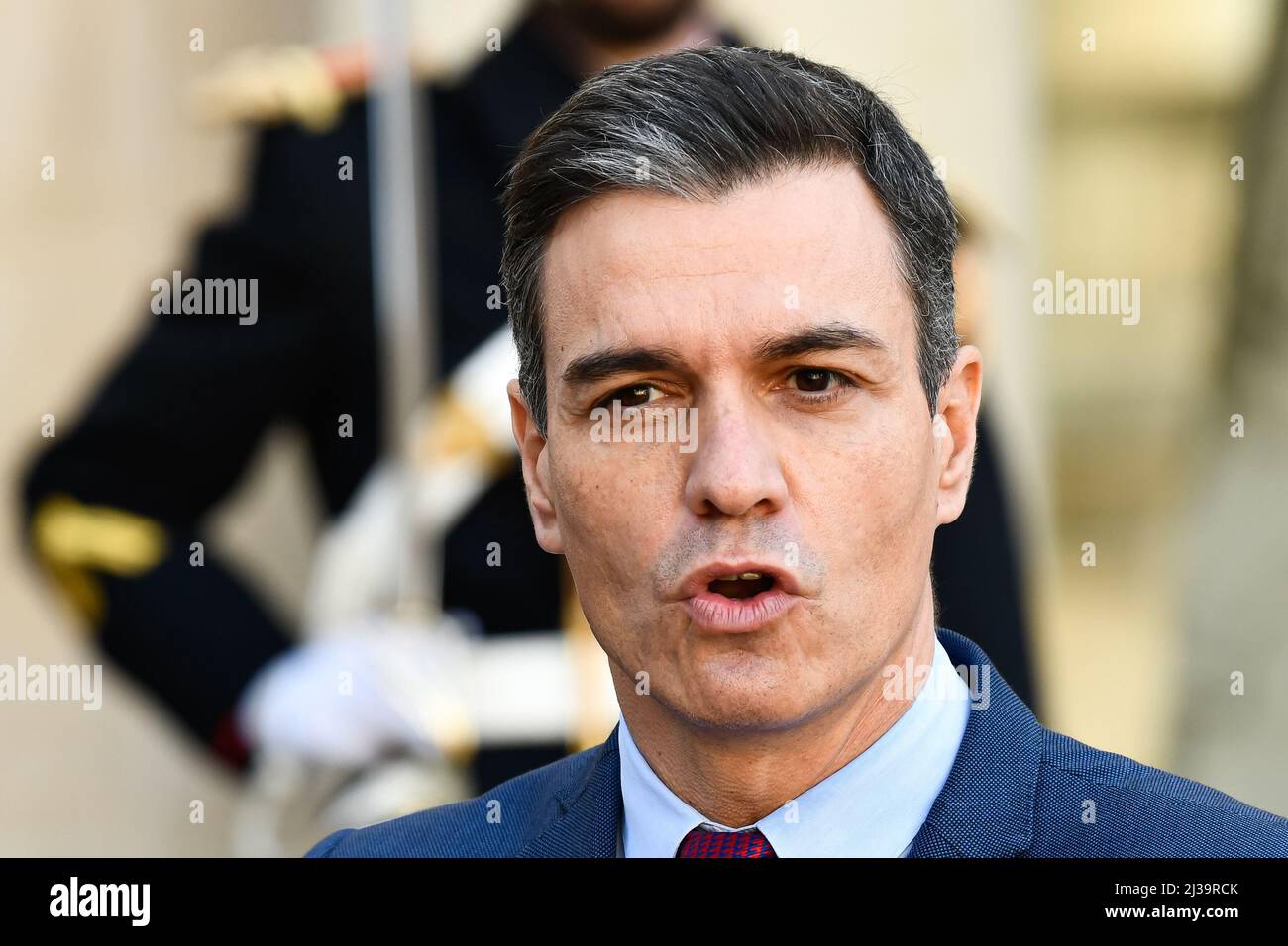 Pedro Sánchez Pérez-Castejón, Prime Minister of Spain at the Elysee ...