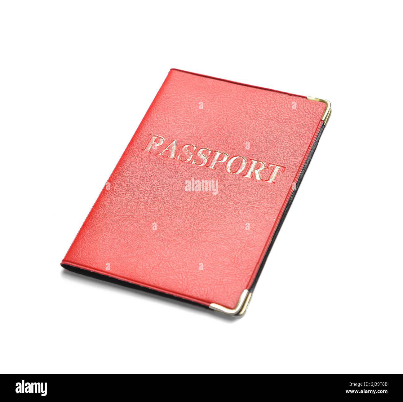 Red passport on white background Stock Photo - Alamy