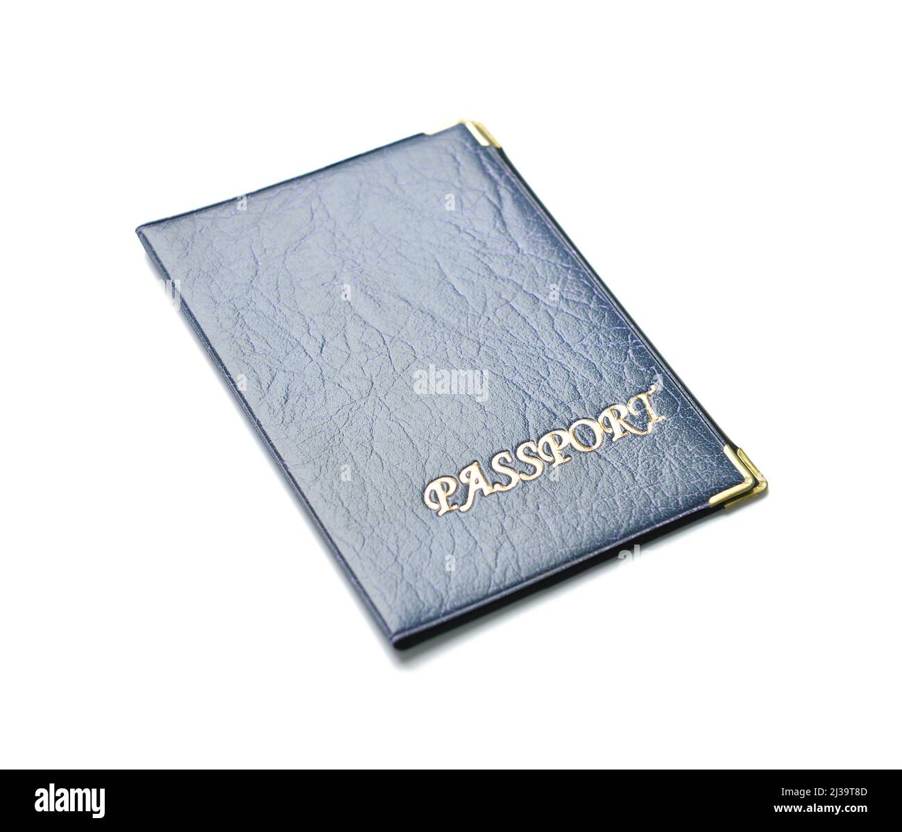 Blue passport on white background Stock Photo - Alamy