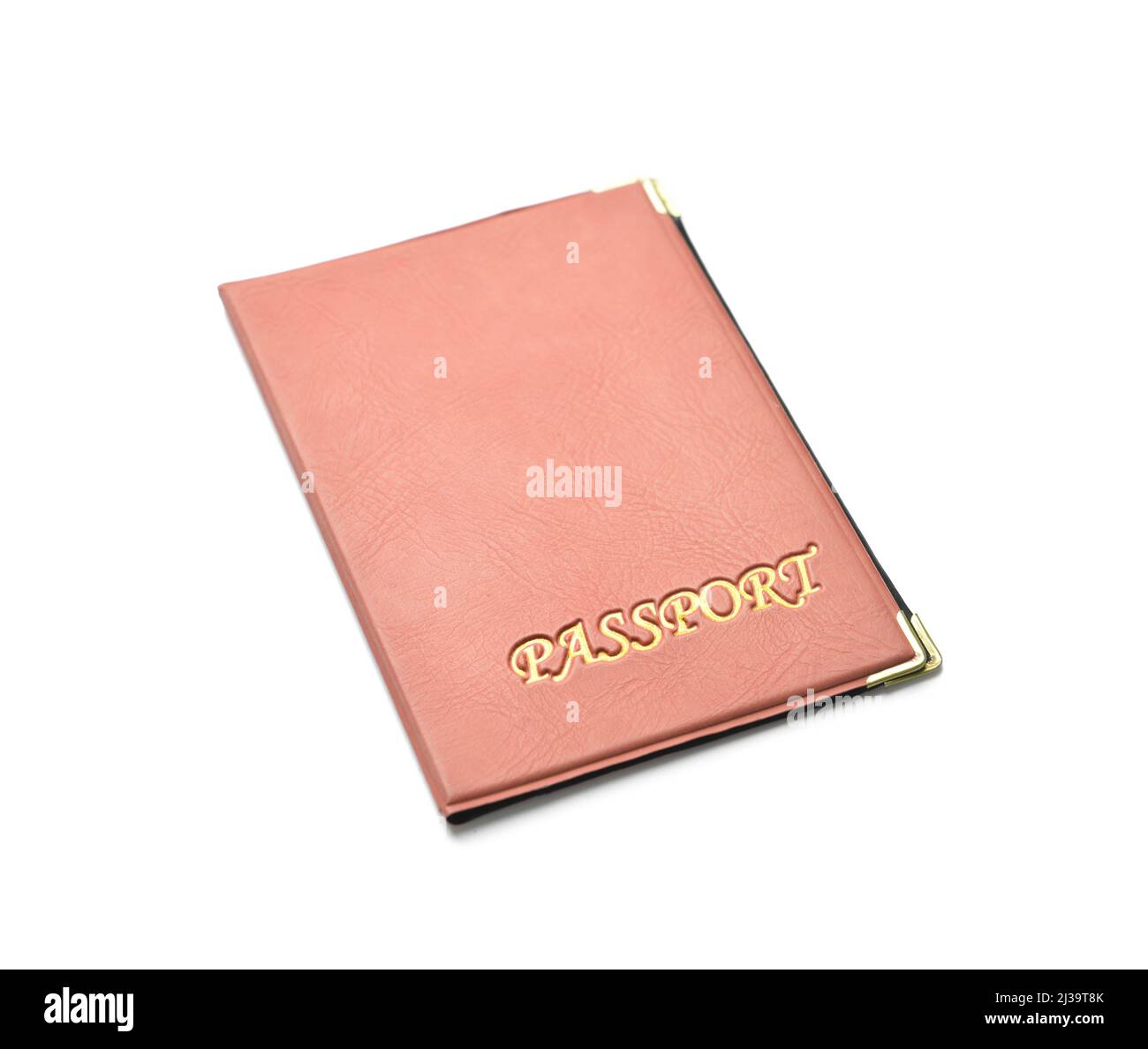 Red passport on white background Stock Photo - Alamy