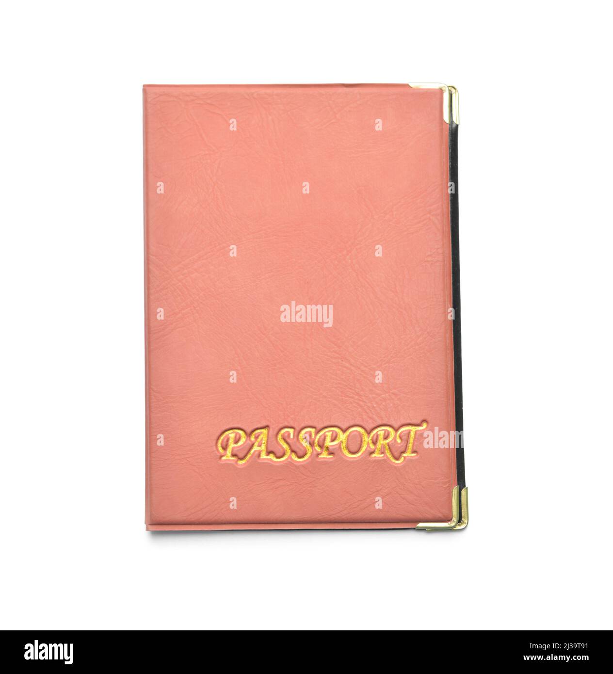 Red passport on white background, top view Stock Photo - Alamy