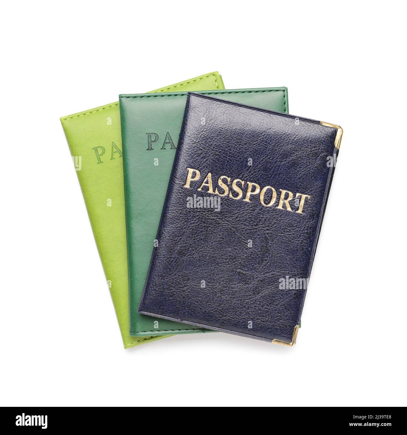 Different passports on white background Stock Photo - Alamy