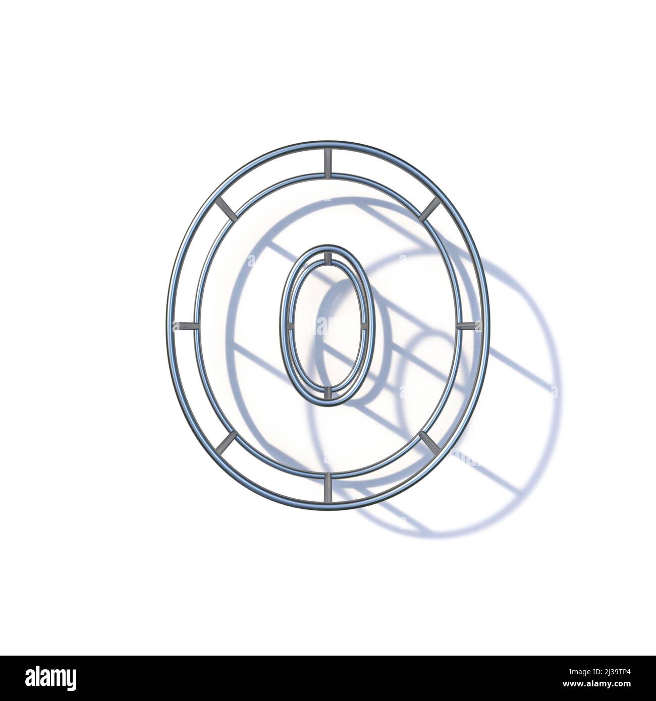 Steel wire frame font Number 0 ZERO 3D render illustration isolated on ...