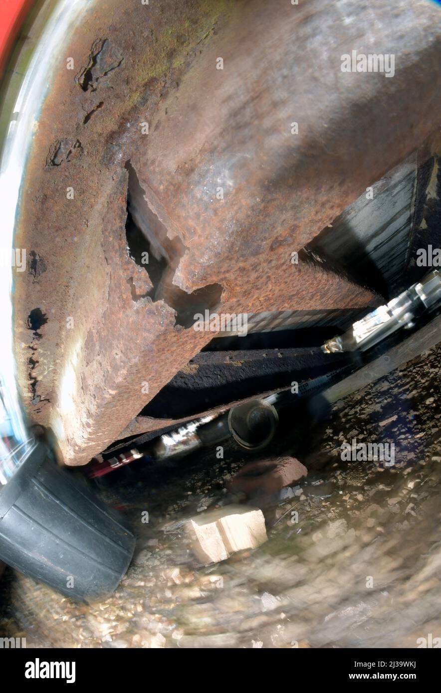 rusting underside of shipping container Stock Photo - Alamy