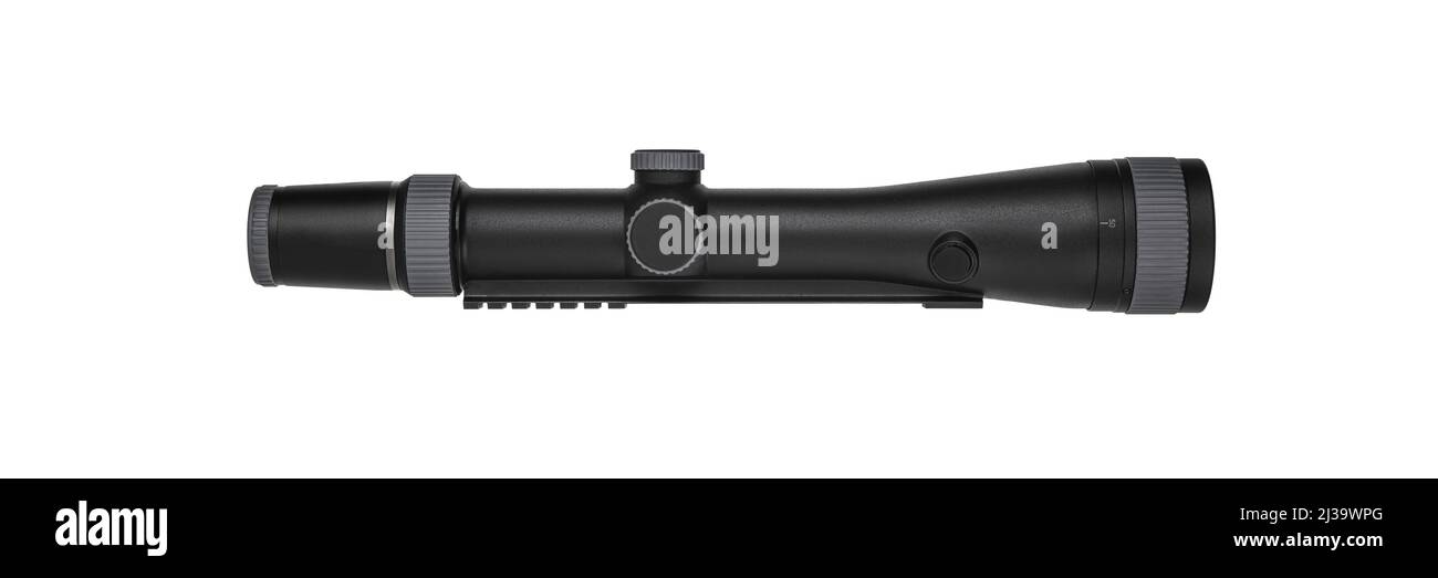 Modern sniper scope on a white background. Optical device for aiming ...