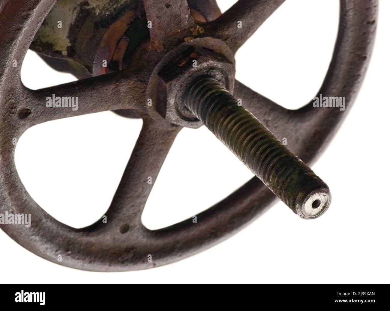 Farm Irrigation Sprinkler System Valve Wheel, Rusty Stem, Isolated Old ...