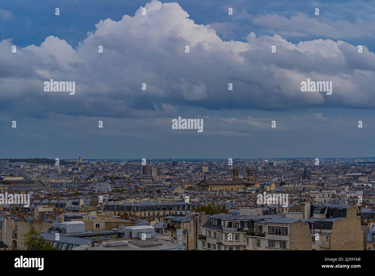 Paris Rooftops in a Cloudy Day Typical Architecture Touristic Place ...