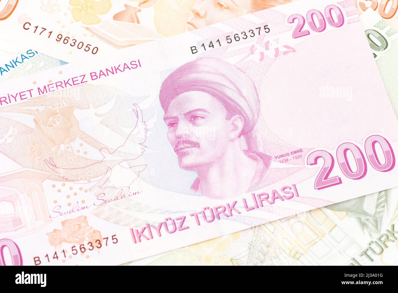 Turkish banknotes, Turkish Lira Numbers macro shot Stock Photo - Alamy