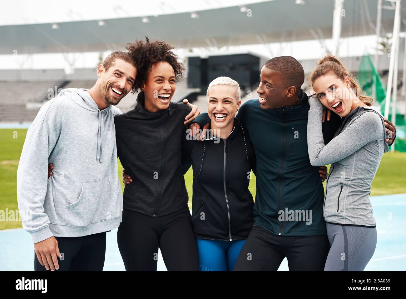 We make the best team. Cropped portrait of a diverse group of athletes ...