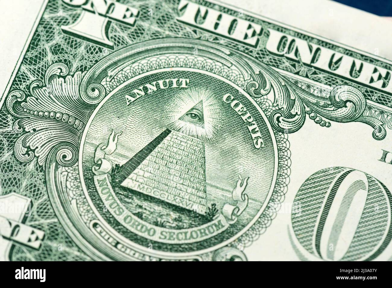 Close-up one dollar banknote, back detail Stock Photo - Alamy