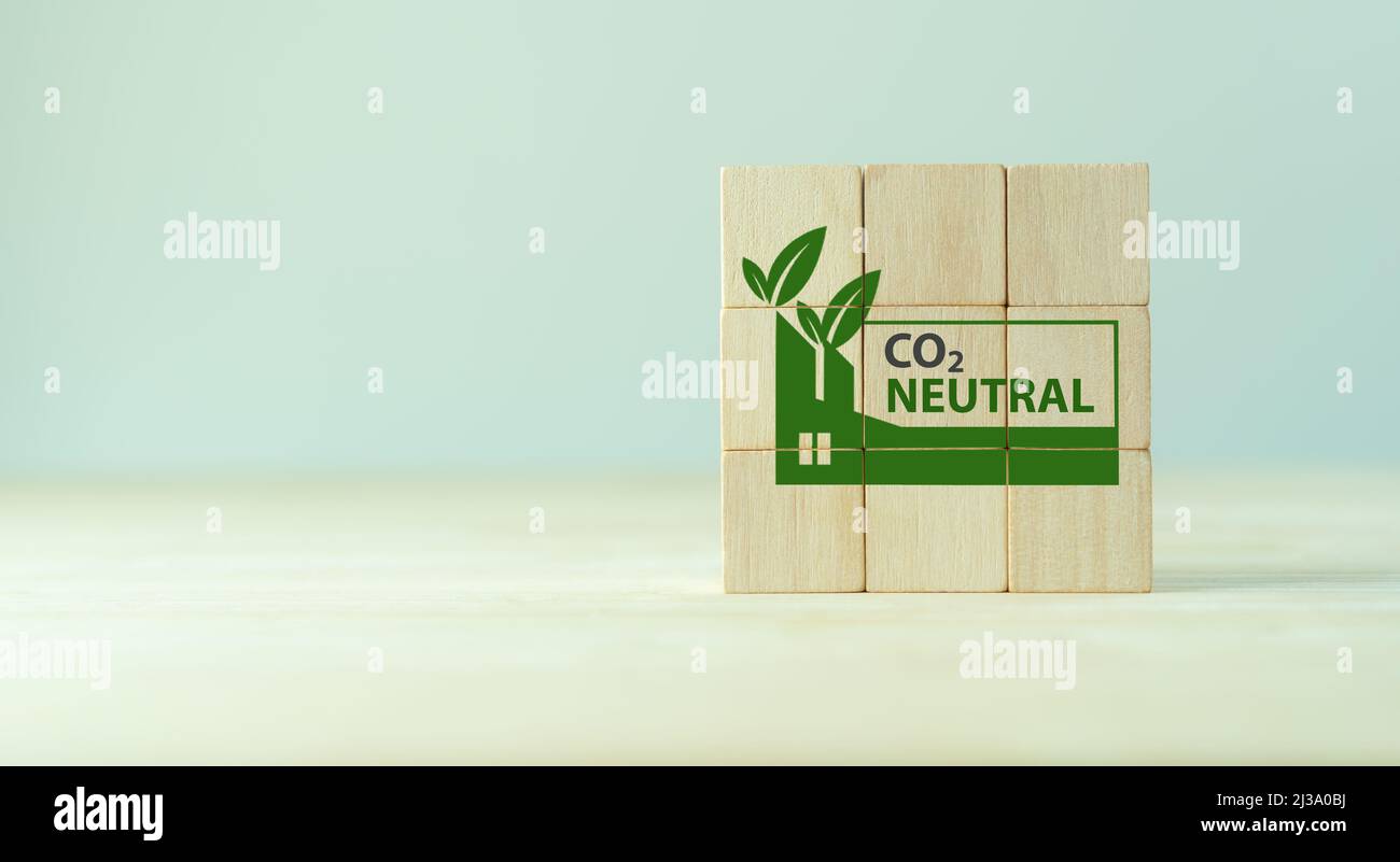 Carbon neutral sustainable development concept. Green industry. Net ...