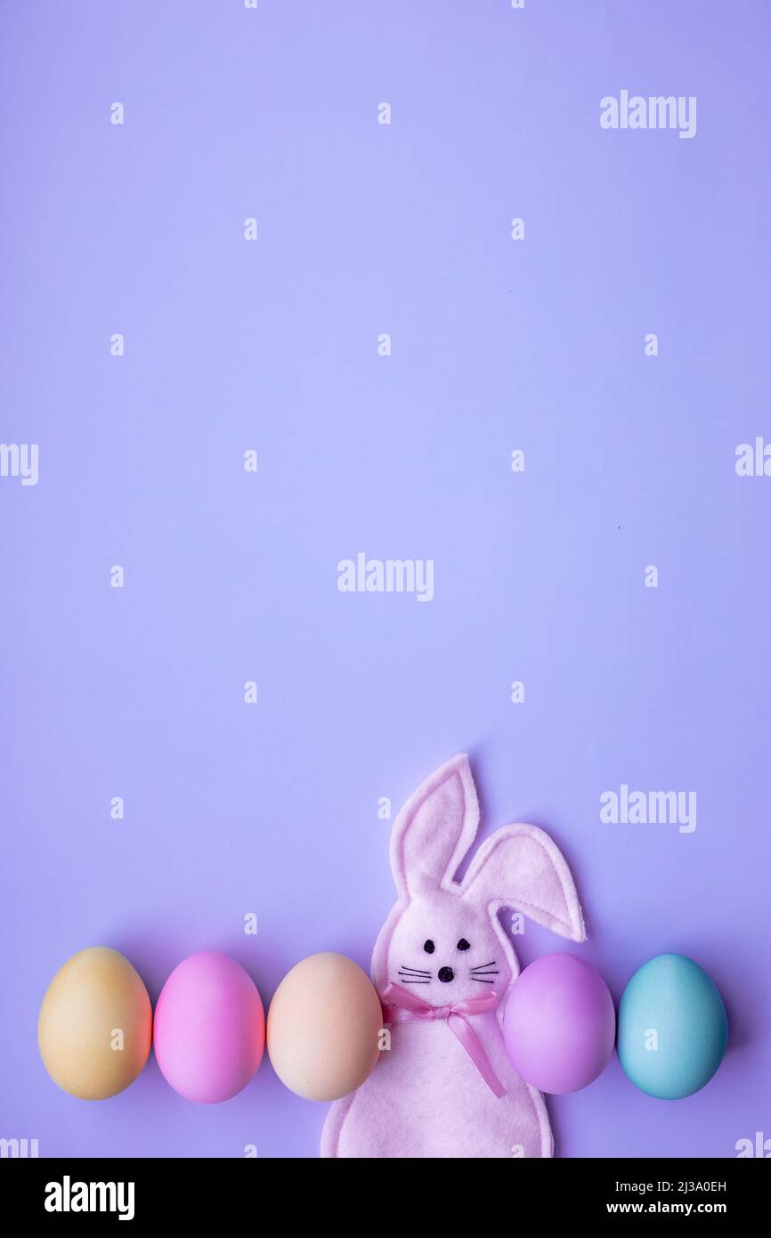 Happy Easter concept. Holiday preparation. Easter eggs and bunny ...