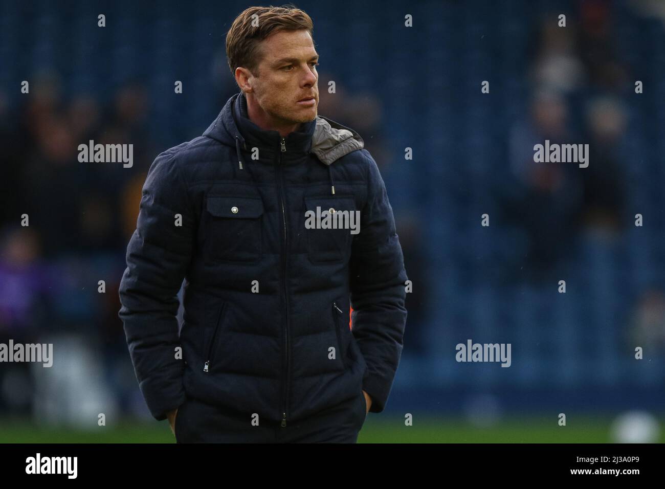Scott Parker manager of Bournemouth watches his team during the warm ...