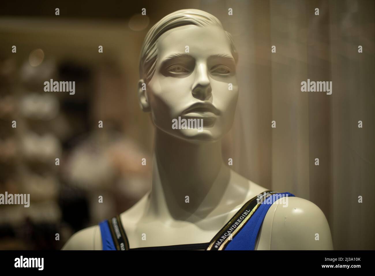 Mannequin in shopping mall. Symbol of fashion and beauty. Plastic ...