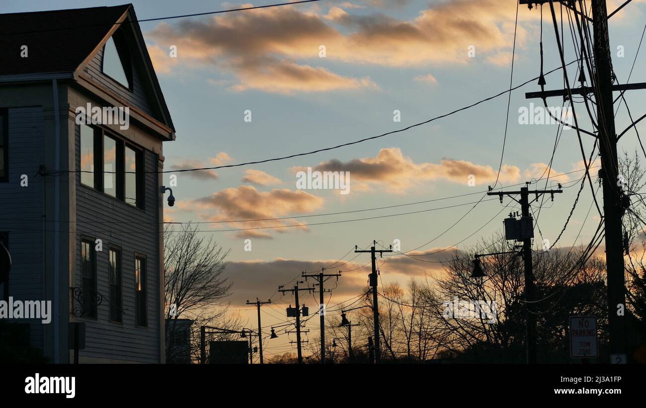 Mystic Connecticut Dusk Stock Photo - Alamy