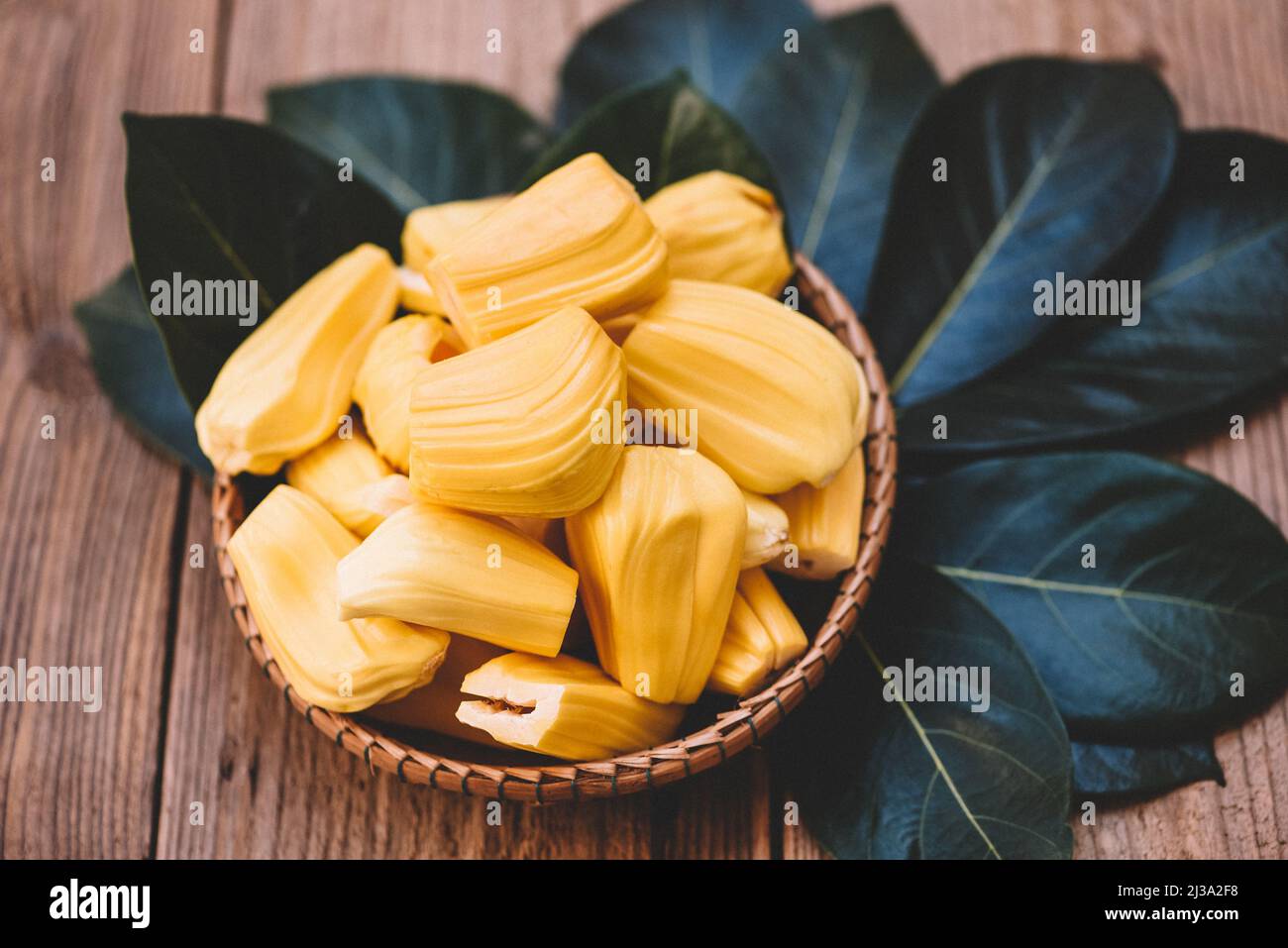 Ripe jackfruit peeled tropical fruit fresh from jackfruit tree ...