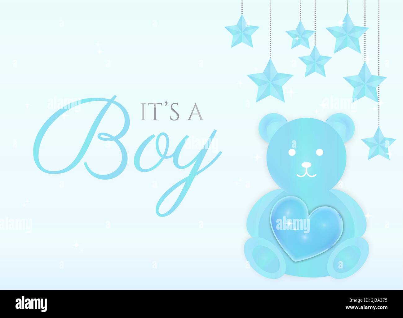 It's a Baby Boy Vector Illustration with Blue Bear Stock Vector Image ...