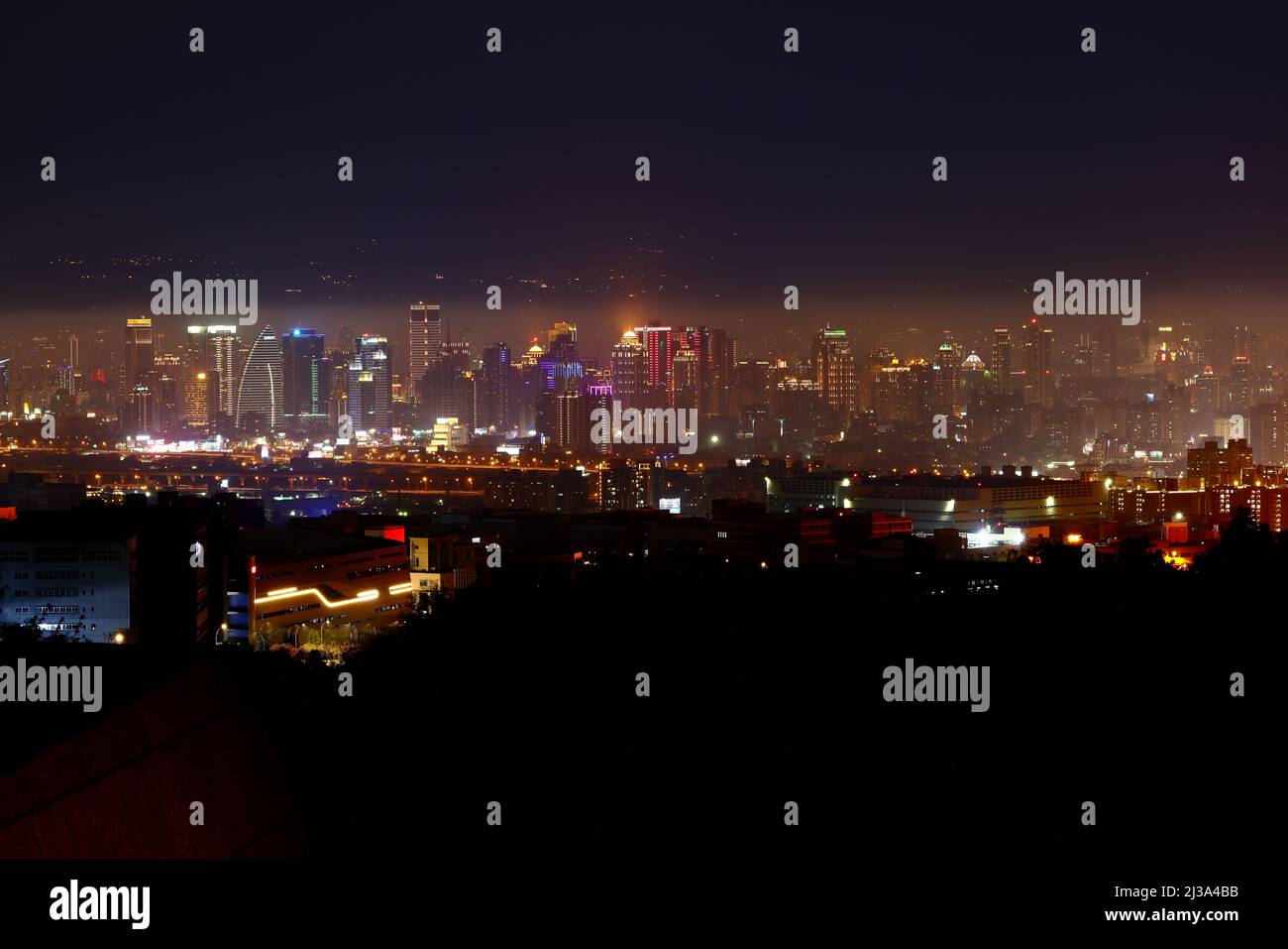 Night view of Taichung City at Wanggaoliao Night View Park - Dadu ...