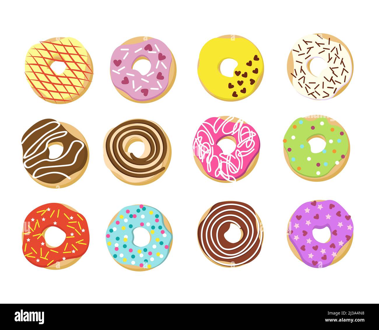Donuts set. Vector illustration Stock Vector Image & Art - Alamy