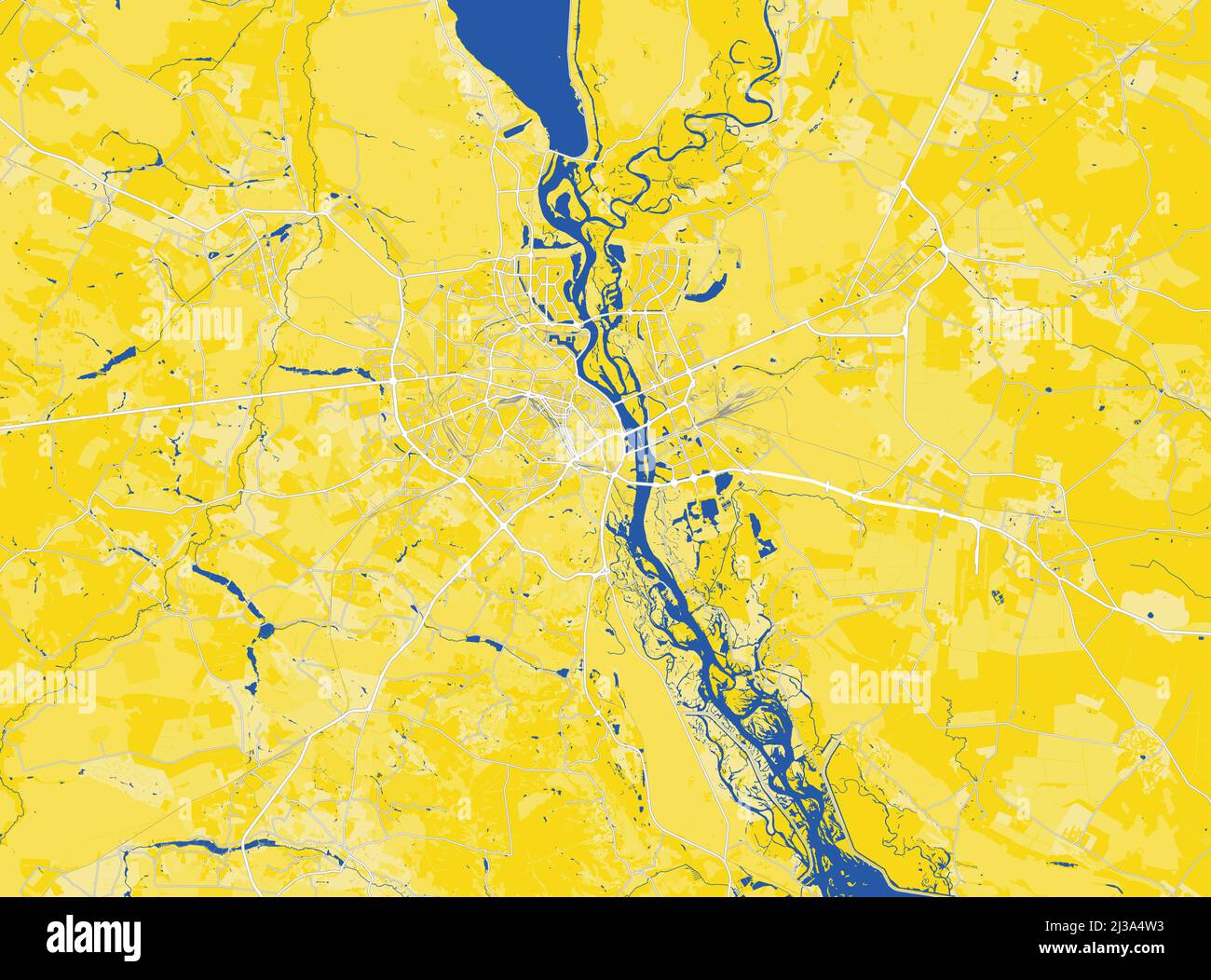 Detailed vector map of Kyiv, Ukraine. Kyiv or Kiev is the capital and ...