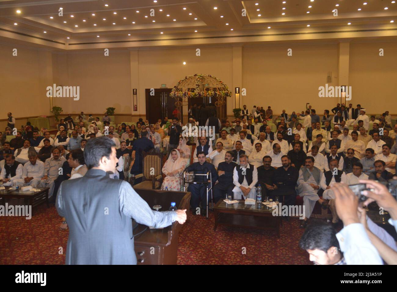 Lahore, Punjab, Pakistan. 6th Apr, 2022. Pakistani Leader of Muslim ...