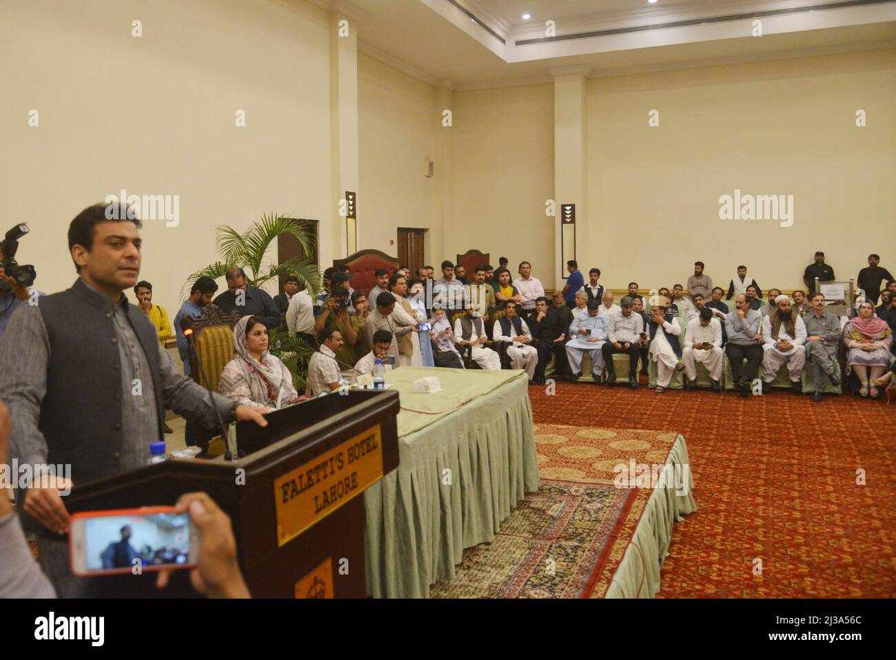 Lahore, Punjab, Pakistan. 6th Apr, 2022. Pakistani Leader of Muslim ...