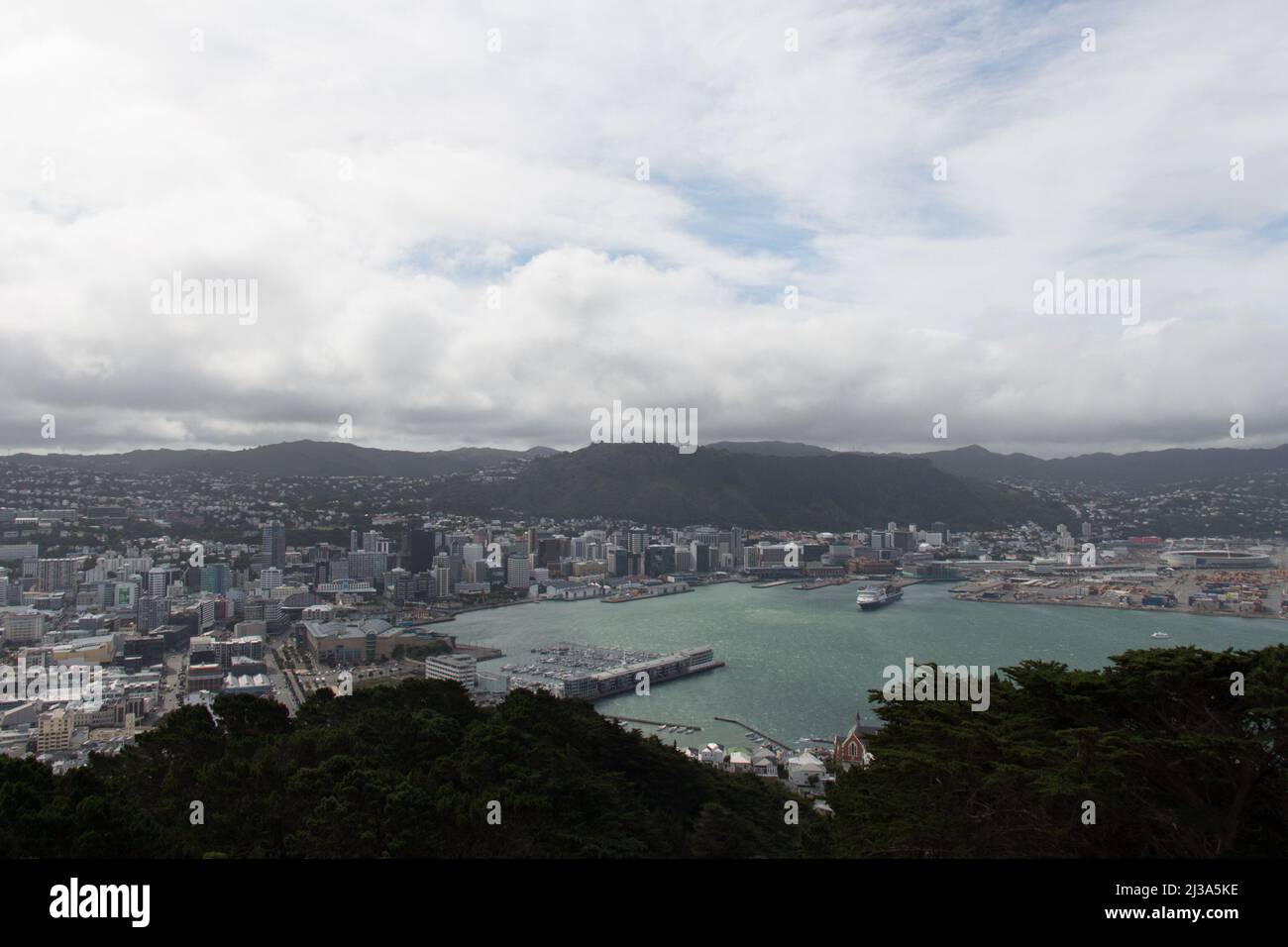 New Zealand, Wellington - January 11 2020: aerial view of Wellington on ...