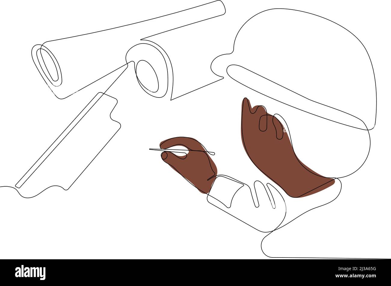 Male engineer architect wearing helmet Stock Vector Images - Alamy