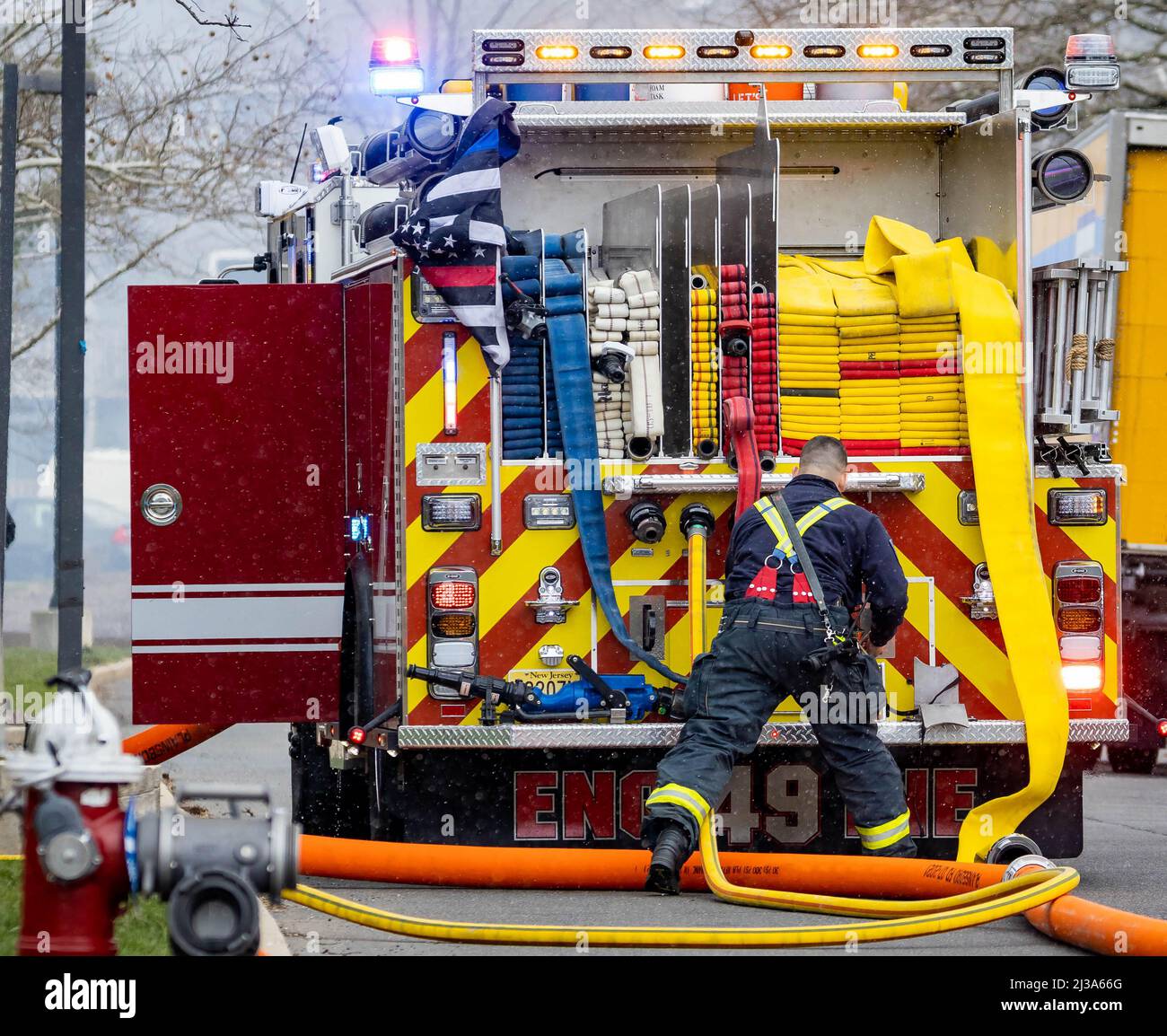 Back of firetruck hi-res stock photography and images - Alamy