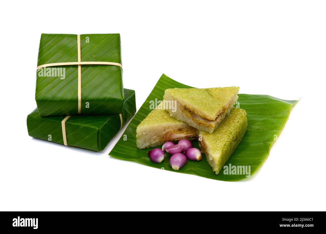 Vietnamese Chung Cake isolated on white background Stock Photo - Alamy